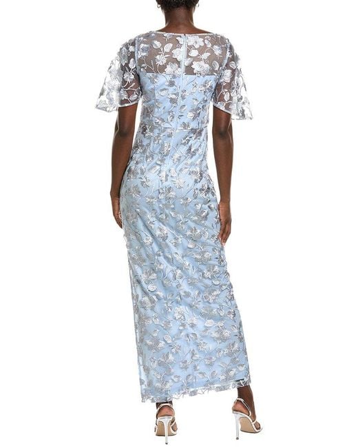JS Collections Brooke Column Gown in Blue | Lyst UK