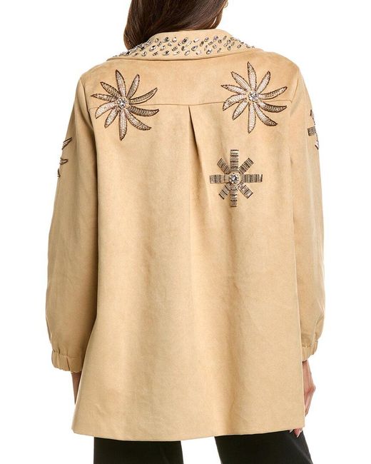 Beulah London Embellished Jacket in Natural | Lyst UK