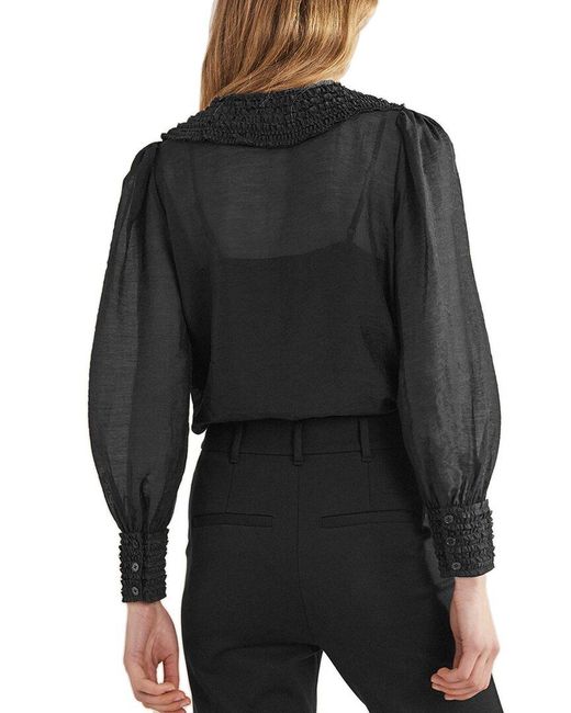 Boden Ruffle Detail Organza Shirt In Black Lyst