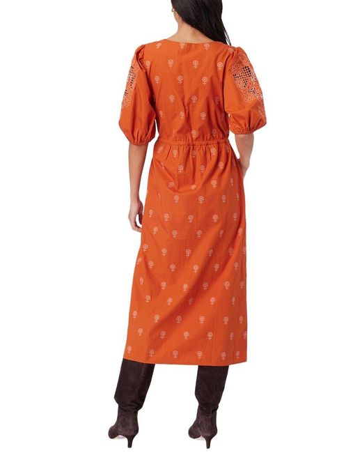 Roberta Roller Rabbit Cressida Embroidery Valla Midi Dress in Red | Lyst