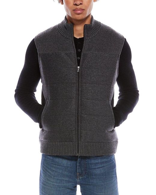 Amicale Cashmere Channel Quilted Wool & Cashmere-Blend Sweater Vest in ...