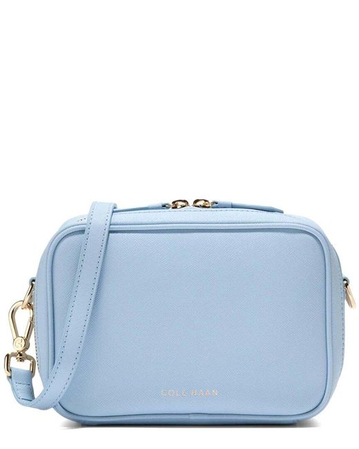 Cole Haan Go Anywhere Leather Camera Bag in Blue | Lyst