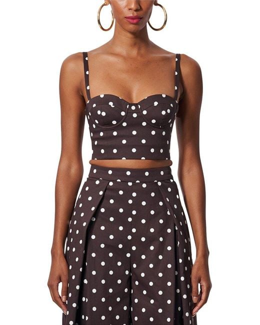 Carolina Herrera Thin Strap Bustier Crop Top in Black | Lyst