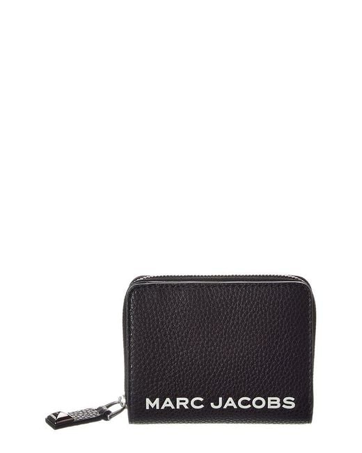 Marc Jacobs Mini Leather Compact Wallet in Black | Lyst UK