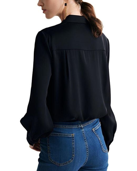 Adele Berto Silk Blouse in Blue | Lyst UK