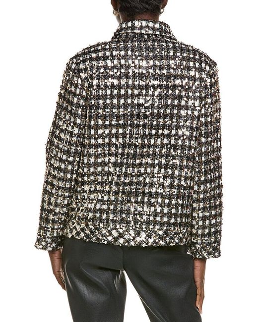 Endless Rose Sequins Check Jacket in Black | Lyst UK