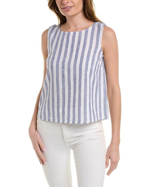 Beach Lunch Lounge Beachlunchlounge Kelis Linen Blend Top In Blue Lyst Uk