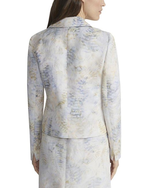 Lafayette 148 New York Collared Welt Pocket Linen-Blend Jacket in Gray ...