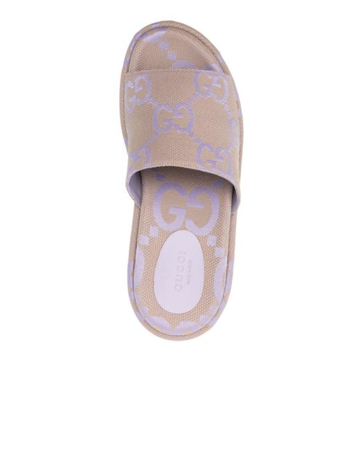 Gucci GG Supreme 120mm Platform Sandals in Pink | Lyst