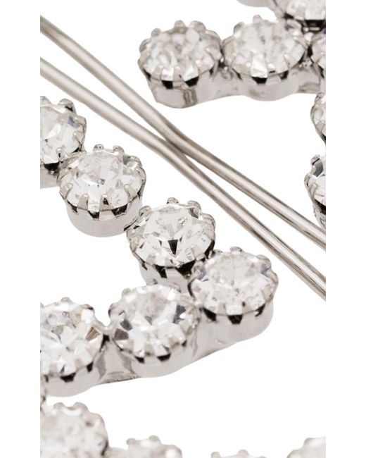 Gucci Crystal-embellished Interlocking G Hair Clip in White | Lyst