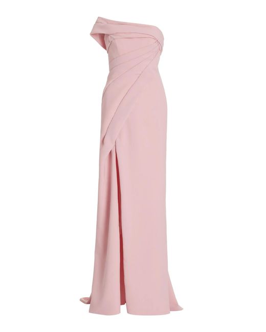 Marchesa Rosy Stretch Crepe Gown in Pink | Lyst UK