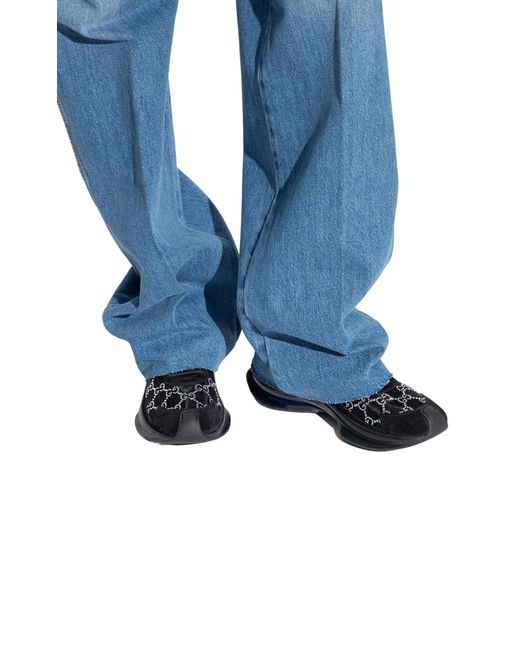 Gucci Black Mesh Runners With Crystals | Lyst