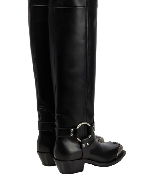 Gucci Opal Over The Knee Leather Boots In Black Lyst