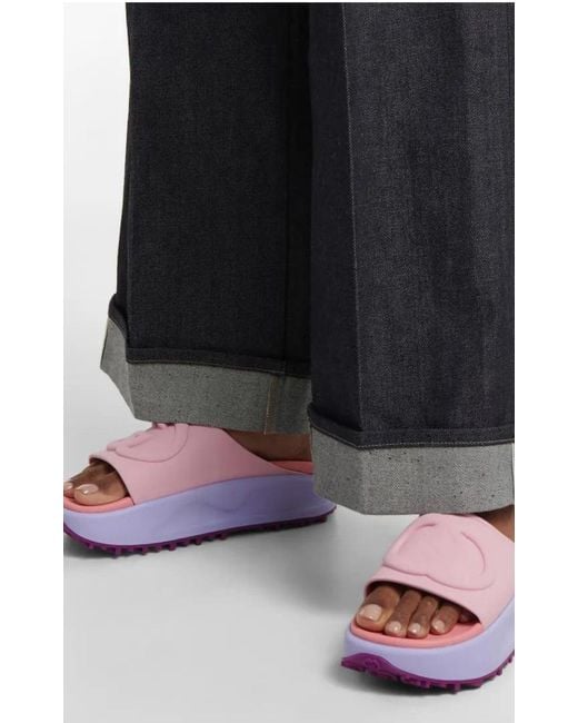 Gucci Miami GG-Embossed Pink Rubber Slides in Purple | Lyst