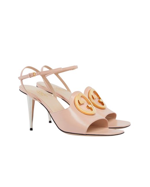 Gucci Blondie Leather Sandals in Pink | Lyst