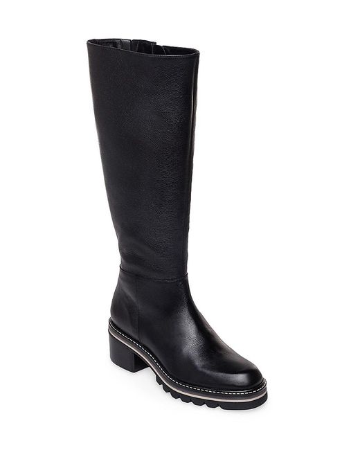 Bernardo Susana Leather Lug Boot in Black | Lyst Bernardo Susana Leather Lug Boot in Black | Lyst