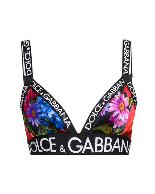 Dolce & Gabbana Satin Floral Print Triangle Bra in Blue | Lyst Dolce & Gabbana Satin Floral Print Triangle Bra in Blue | Lyst