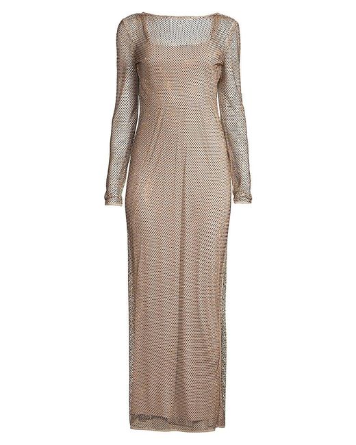 Ramy Brook Lulu Studded Mesh Maxi Dress in Natural | Lyst Ramy Brook Lulu Studded Mesh Maxi Dress in Natural | Lyst