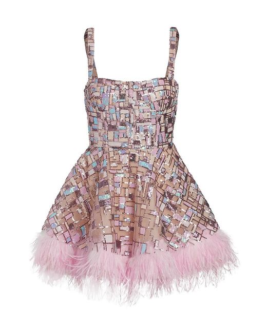 Bronx and Banco Mademoiselle Feather-trim Minidress | Lyst