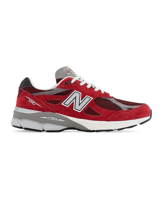 New Balance 990 Suede & Mesh Sneakers in Red for Men | Lyst