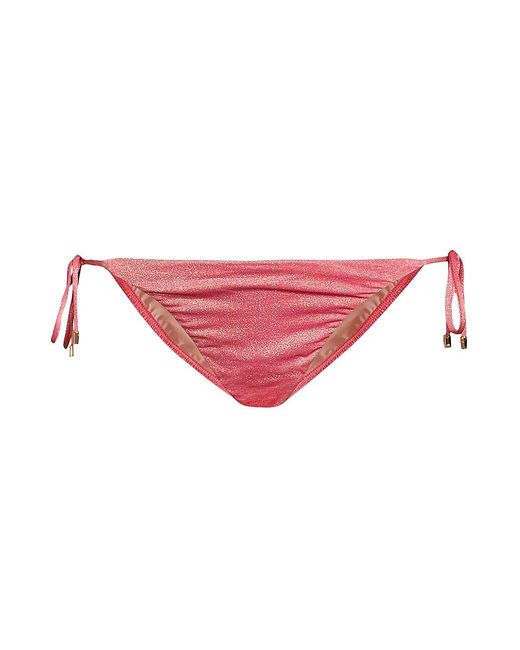 Pq Swim Synthetic Metallic String Bikini Bottom In Pink Lyst