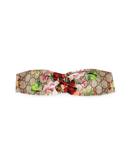 Gucci Floral Silk Headband in Light Brown (Brown) - Save 28% - Lyst