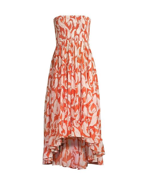 Evarae Lora Silk Smocked Maxi Dress | Lyst