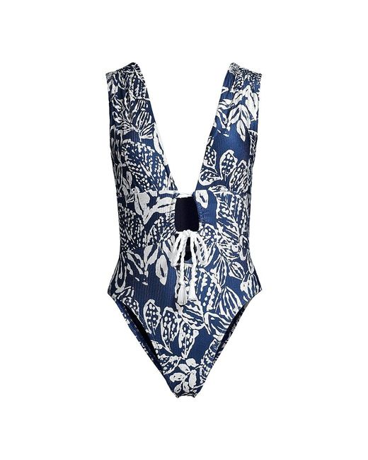 Robin Piccone Indah Printed One Piece Swimsuit In Blue Lyst