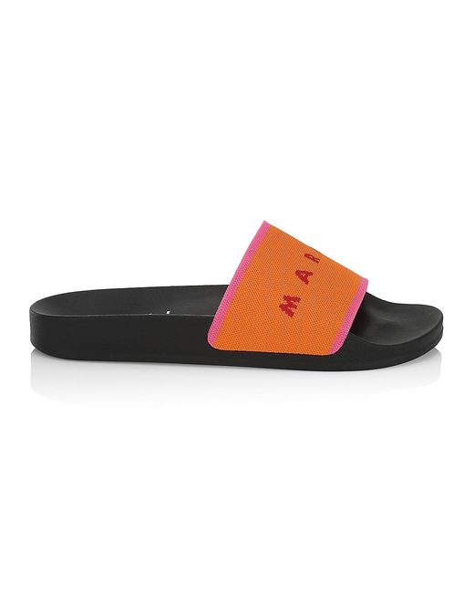 Marni Logo Pool Slides in Orange | Lyst