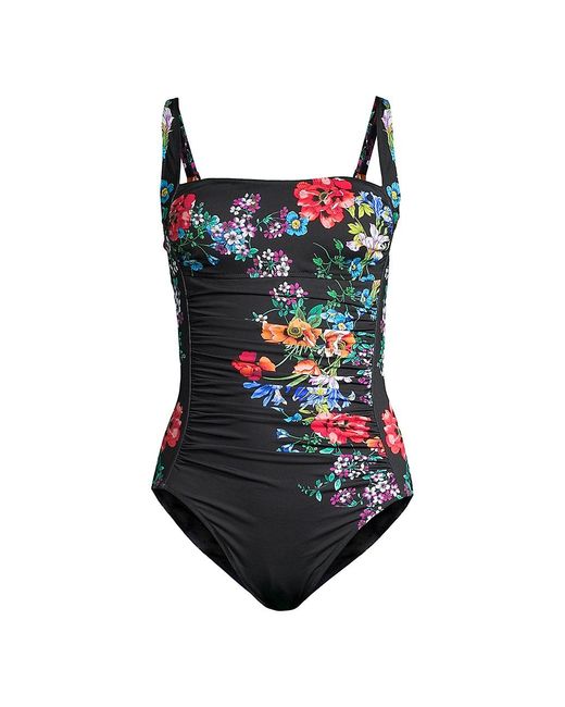 Johnny Was Fay Floral Ruched One Piece Swimsuit In Natural Lyst