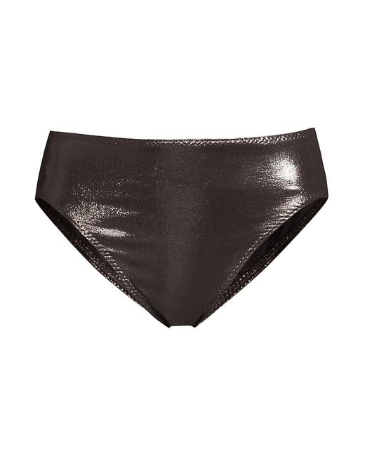 Norma Kamali Synthetic Metallic Bikini Bottom in Black | Lyst Norma Kamali Synthetic Metallic Bikini Bottom in Black | Lyst