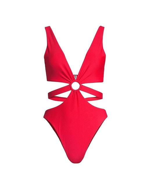 Ramy Brook Lexi One Piece Cut Out Swimsuit In Red Lyst