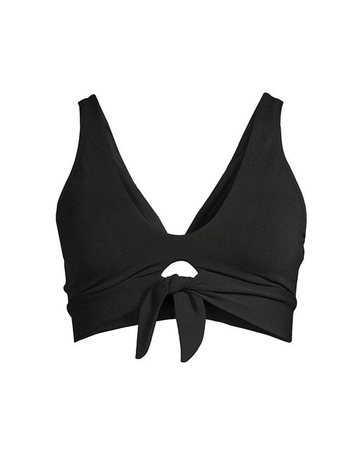 Robin Piccone Ava Elongated Scoop Neck Bikini Top In Black Lyst