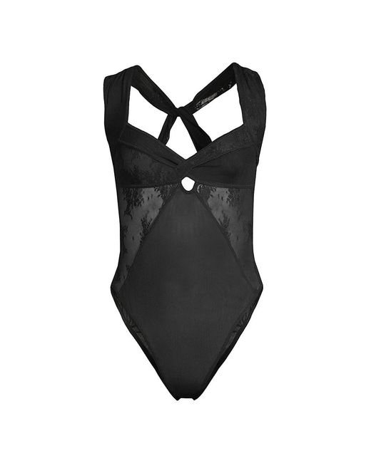 Free People Sheer Things Mesh Bodysuit In Black Lyst