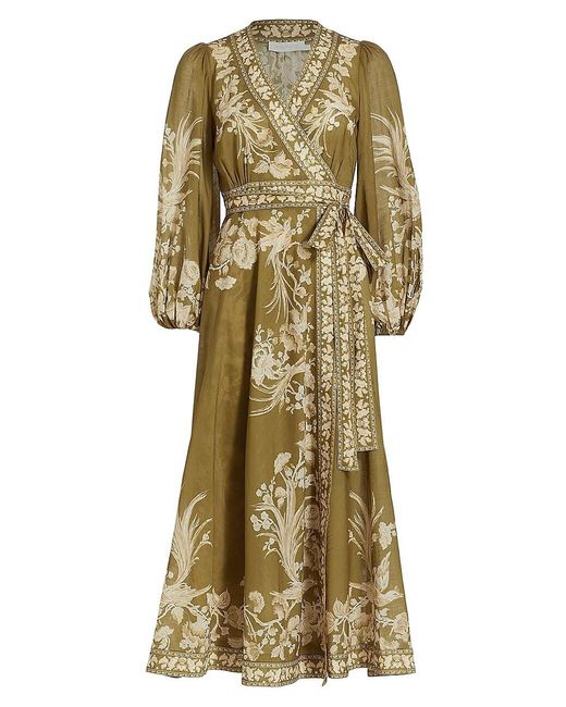 Zimmermann Anneke Floral Cotton Wrap Midi-dress | Lyst Zimmermann Anneke Floral Cotton Wrap Midi-dress | Lyst