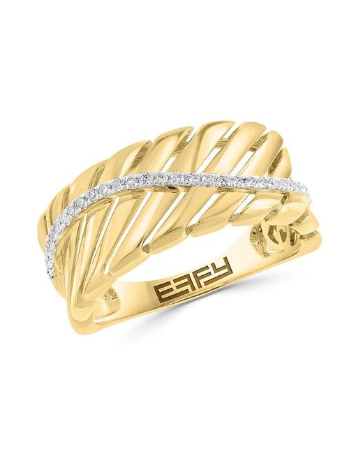 Effy 14K & 0.12 Tcw Diamond Ring in Metallic | Lyst