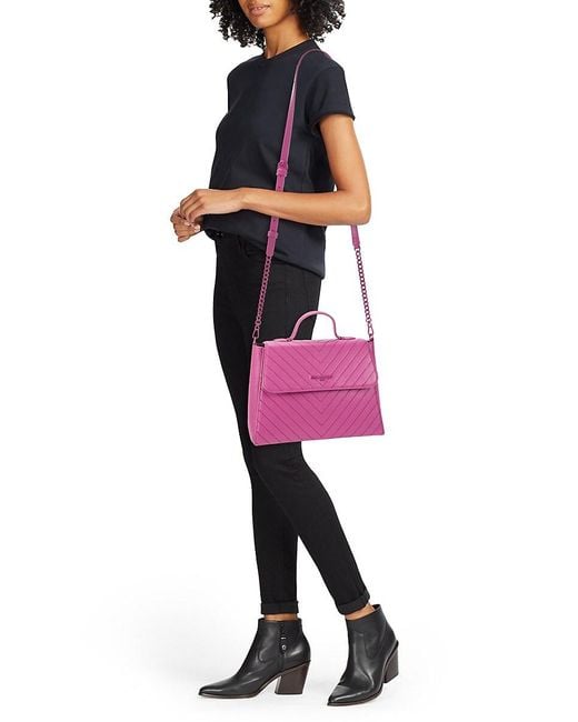 Karl Lagerfeld Charlotte Leather Two Way Satchel in Purple | Lyst UK