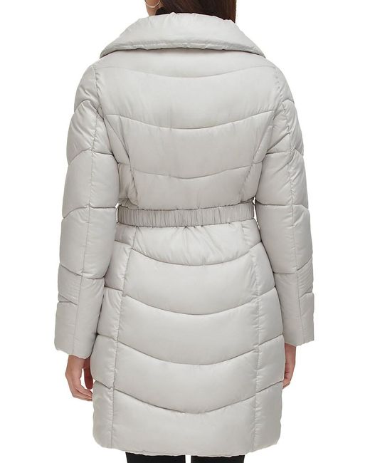 Kenneth Cole Longline Puffer Jacket in Pink | Lyst UK