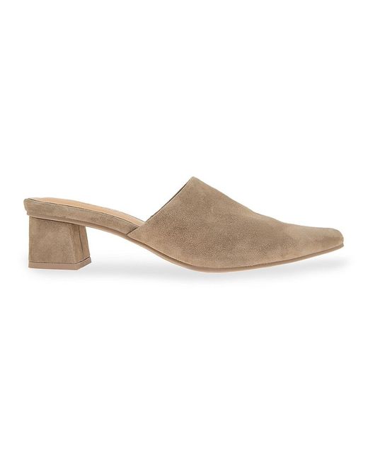 Splendid Lyn Suede Mules in White | Lyst UK