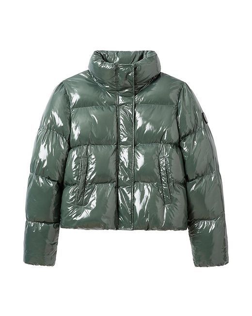 Noize Coco Cropped Puffer Jacket in Green | Lyst UK