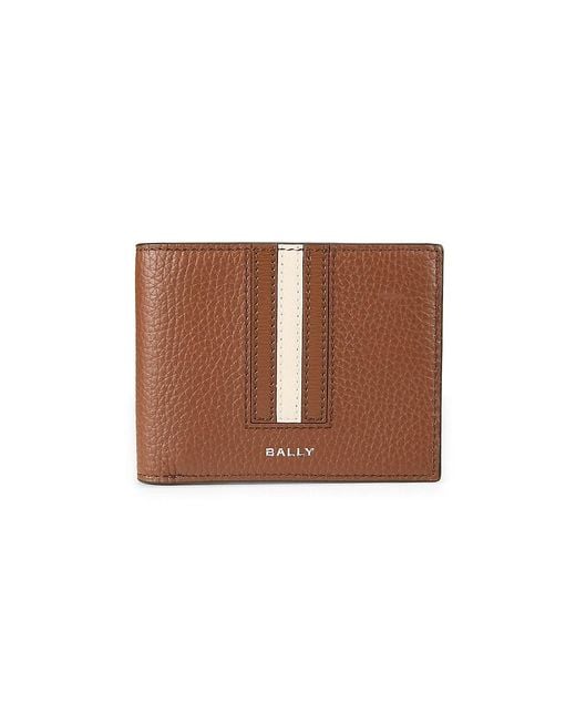 Bally Taurus Logo Leather Bifold Wallet in Brown for Men | Lyst