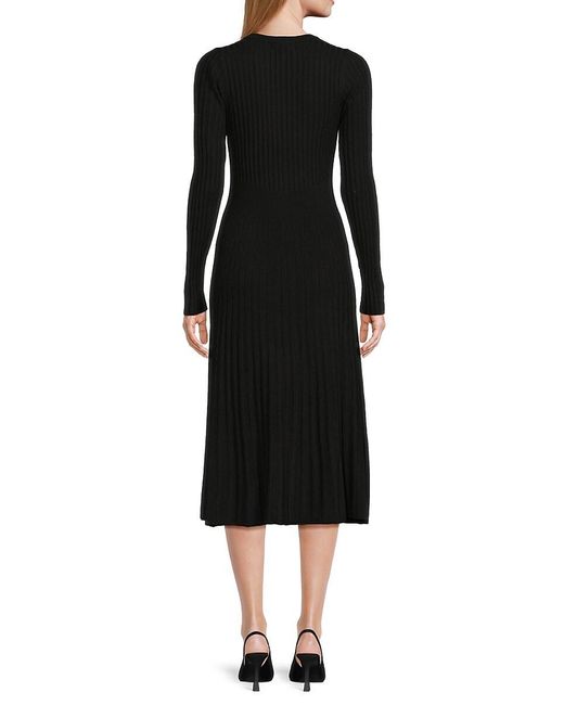 Design History Ribbed A-Line Sweater Dress in Brown | Lyst