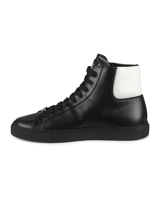 Cavalli Class by Roberto Cavalli Logo Leather High Top Sneakers in ...
