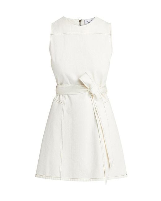 Tanya Taylor Claudia Denim A-Line Minidress in White | Lyst UK