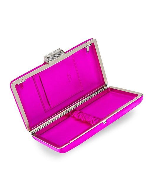Jimmy Choo Clemmie Embellished Box Clutch in Pink | Lyst