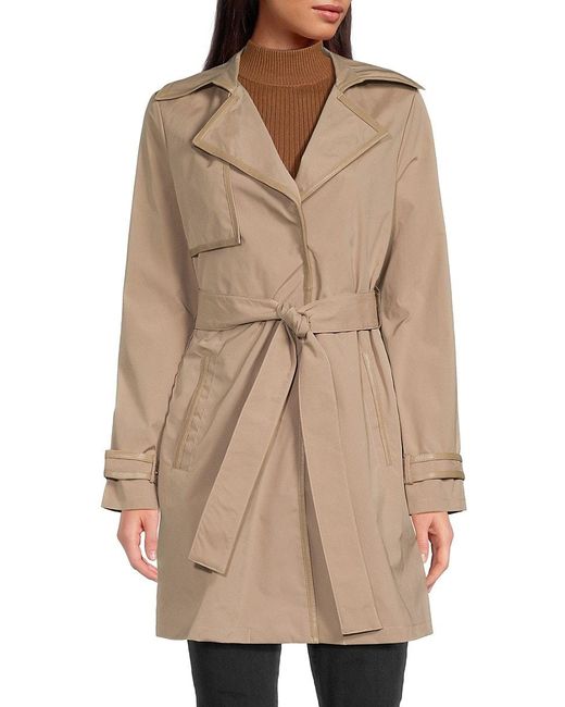 Guess Helen Belted Trench Coat in Natural | Lyst