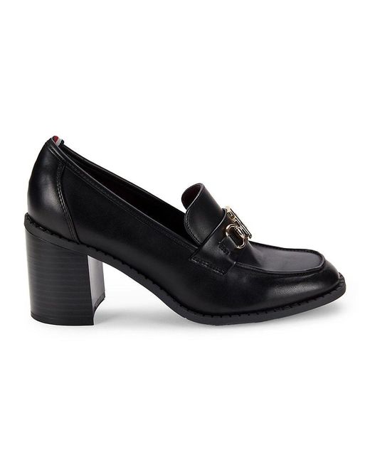 Tommy Hilfiger Hazen Stacked Heel Pumps in Brown | Lyst