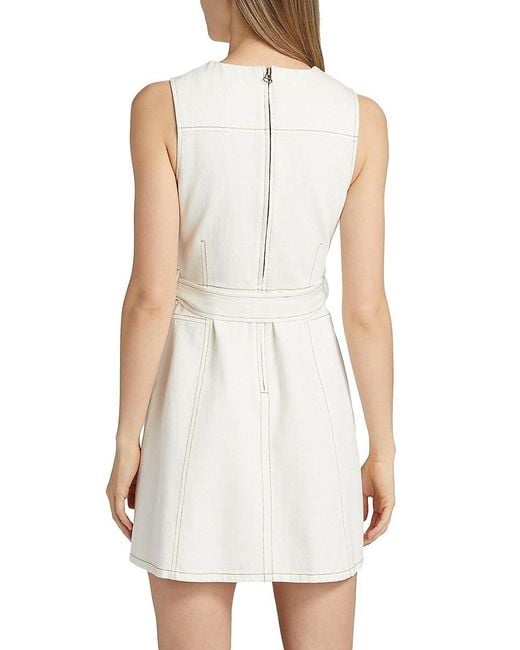Tanya Taylor Claudia Denim A-Line Minidress in White | Lyst UK