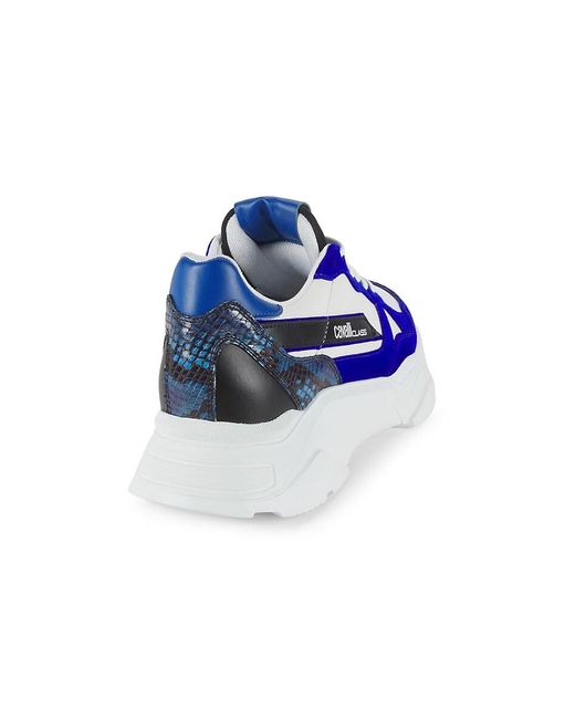 Cavalli Class by Roberto Cavalli Two Tone Logo Running Sneakers in Blue ...