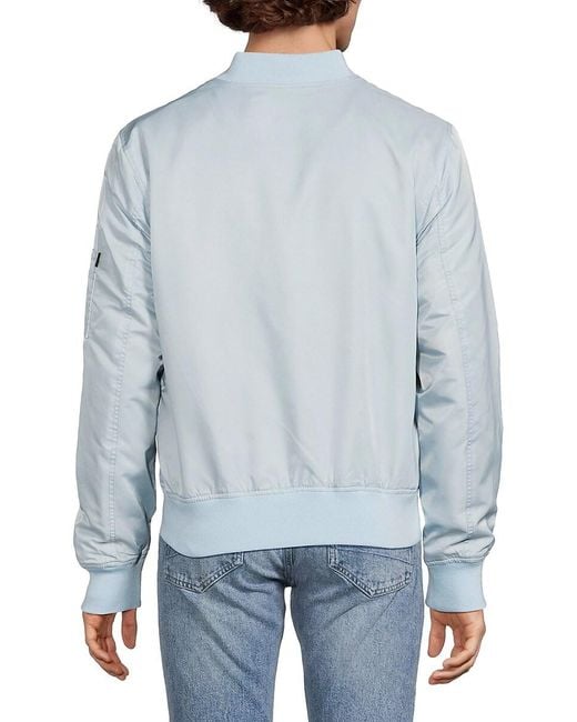 ELEVEN PARIS Baseball Collar Puffer Bomber Jacket in Blue for Men | Lyst